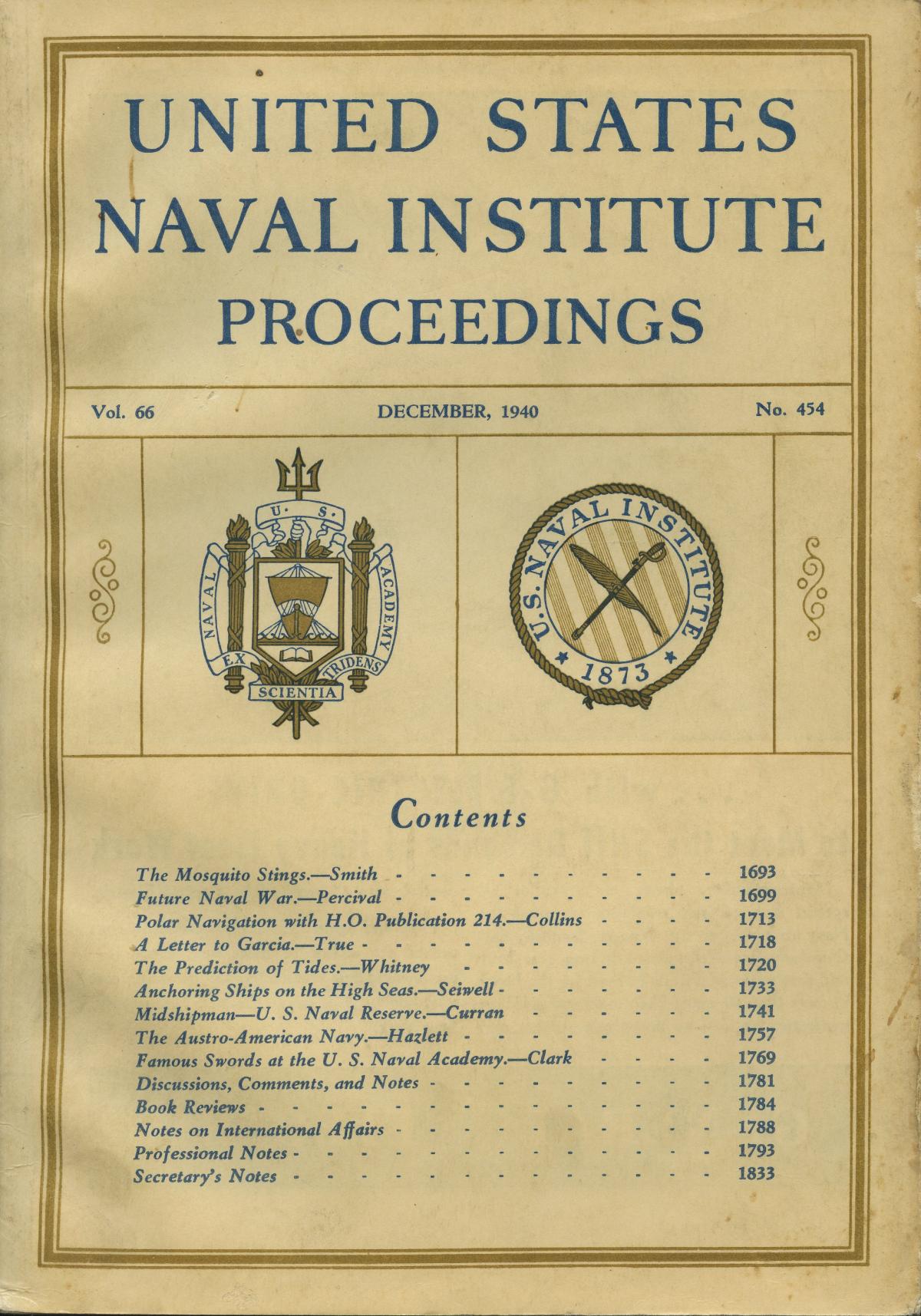 Proceedings - December 1940 Vol. 66/12/454 | U.S. Naval Institute