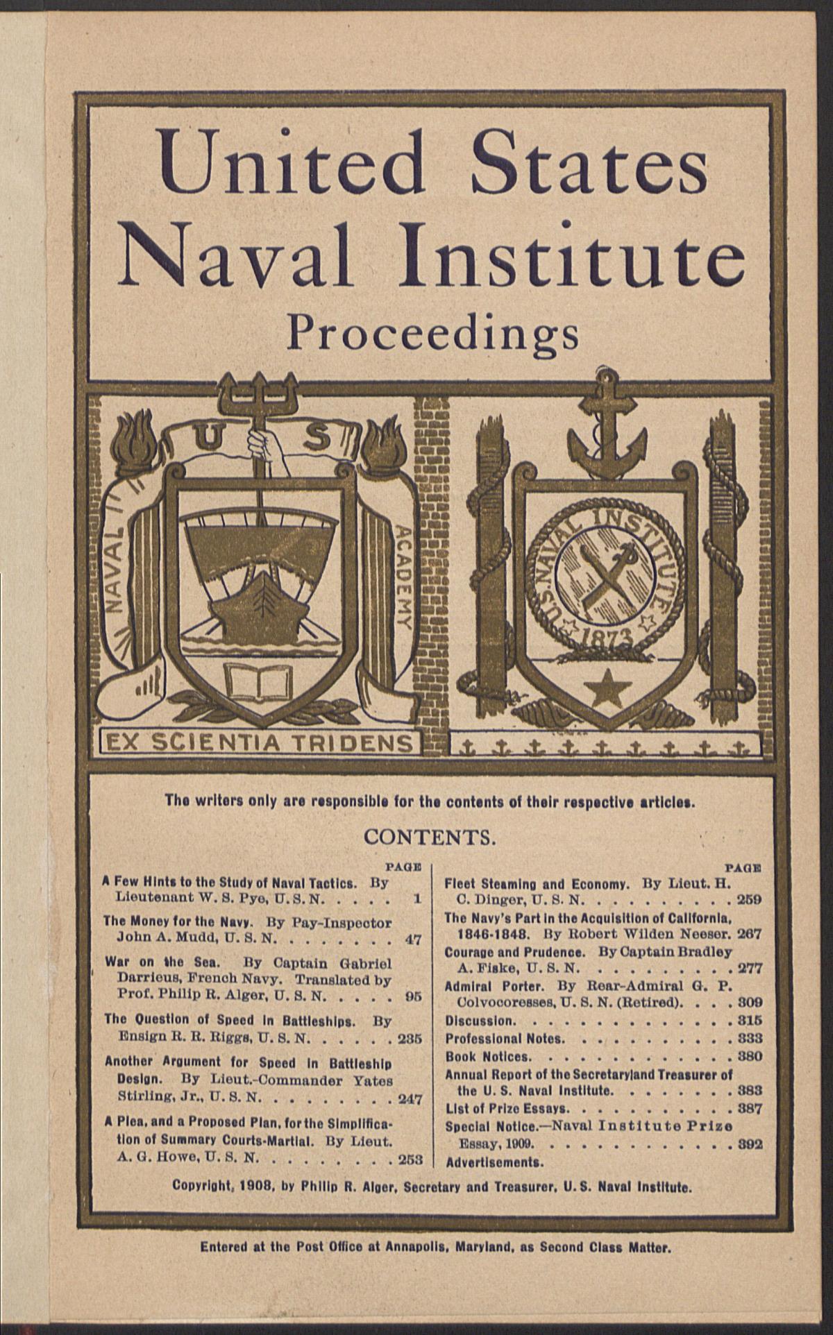 Proceedings - 1908 Vol. 34/1/125 | U.S. Naval Institute
