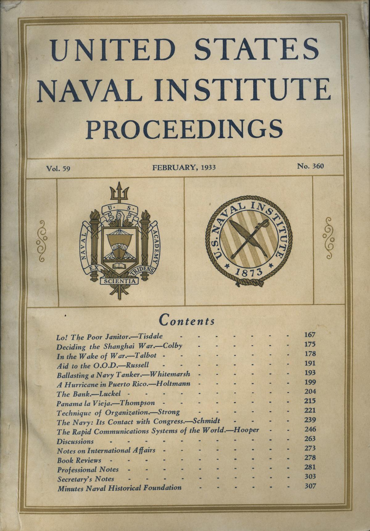 Proceedings - February 1933 Vol. 59/2/360 | U.S. Naval Institute